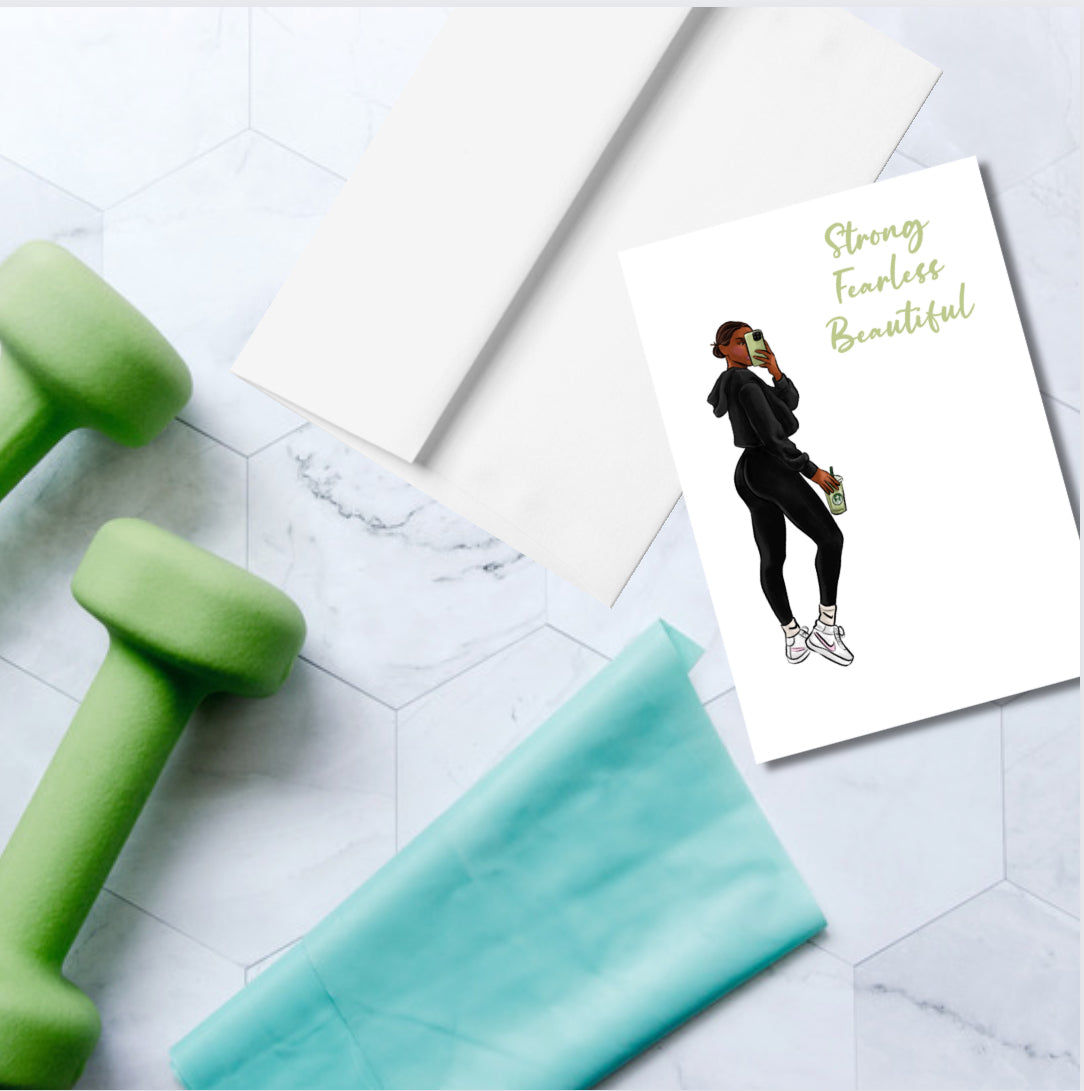 Strong Fearless Beautiful Birthday Greeting Card, Fitness – Brandi ...